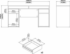 FALCO Psací stůl Felix 481/02 jackson hickory