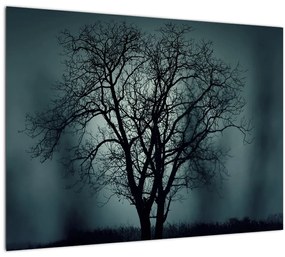 Skleněný obraz stromu v zatmění (70x50 cm)