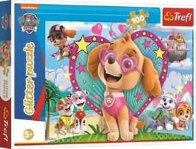 Trefl - Puzzle - Třpytivé puzzle Tlapková patrola V záři Skye / 100 dí