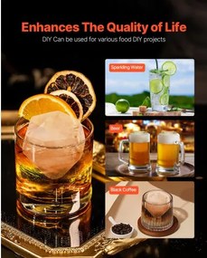 Ice Diamond Lisovač ledových koulí 6,1 cm Diamond Lisovací sada ledu pro whisky