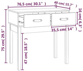 Konzolový stolek 76,5 x 40 x 75 cm masivní borové dřevo