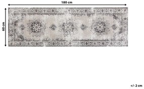 Koberec 60 x 180 cm béžový a šedý krátkosrstý ALMUS Beliani