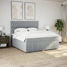 Box spring postel s matrací světle šedá 180 x 200 cm textil 3294054