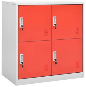 Uzamykatelná skříň světle šedá a červená 90 x 45 x 92,5 cm ocel