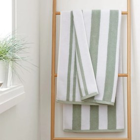 Šedo-bílý bavlněný ručník 50x85 cm Stripe Jacquard – Bianca