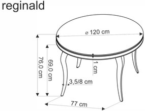 Jídelní stůl Reginald bílý mramor/stříbrný