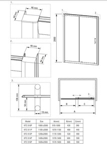 Deante Cynia, posuvné sprchové dveře 110x200 cm, 6mm čiré sklo, chromový profil, DEA-KTC_011P