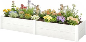 Outsunny vyvýšený plastový záhon, skládací bez nářadí – 197 × 54 × 33 cm pro zahradu, balkon, květiny a zeleninu | Aosom
