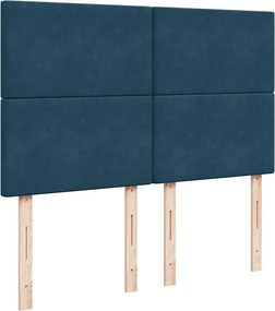 Box spring postel s matrací tmavě modrá 140x190 cm samet 3292332