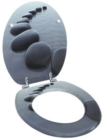 WC sedátko MDF s víkem design kameny 140804