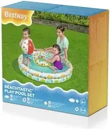 Bestway Nafukovací SET - bazén 112cm  plavací kruh 51cm  míč 41x15cm
