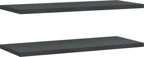 Nástěnné police 2 ks 100 x 40 cm stříbrné nerezová ocel 30287