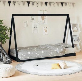 vidaXL Dětská postel 80 x 200 cm masivní borové dřevo [834535] Barva: Černá