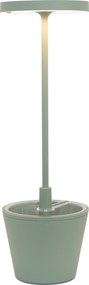 Stolní lampa Poldina Reverso s miskou šalviově zelené