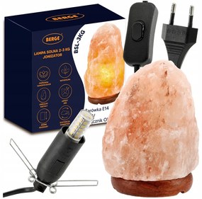 BERGE Solná lampa 2-3kg - Ionizátor / noční lampa