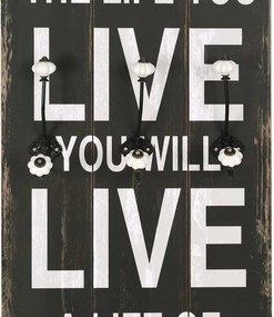 Nástěnný věšák na kabáty LOVE LIFE s 6 háčky 120 x 40 cm 245853