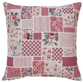 SCANquilt povlak SOFA patchwork červenobéžová 45 x 45 cm