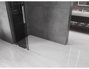 Mexen Velar L, posuvná sprchová zástěna Walk-in 100 x 200 cm, 8mm šedé sklo, chromová, 871-100-003-43-01