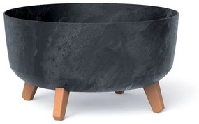 PROSPERPLAST Květináč - GRACIA LOW Beton Effect Průměr: 28,5 cm, Barva: krémová