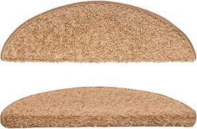 Schodové rohože 10 ks 56 x 17 x 3 cm béžové, půlkulaté 149787