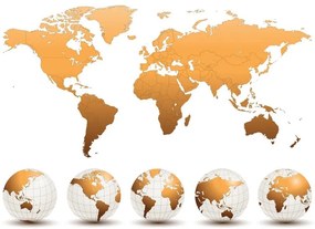 Obraz globusy s mapou světa - 60x40 cm