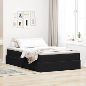 Postel s úložným prostorem a matrací Černá 120 x 200 cm samet 3370295