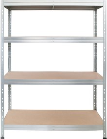 AR Shelving Kovový regál RIVET pozinkovaný, 4 police, 300 kg, 180 x 120 x 45 cm