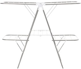 HOMCOM Skládací sušák na prádlo stříbrno-bílý, 138 x 60,5 x 112 cm