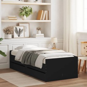 Rám postele se zásuvkami černý 75 x 190 cm Small Single 3207358