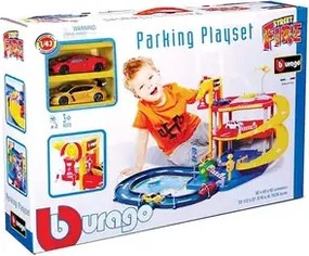 Bburago STREET FIRE Parkovací herní sada - garáž se dvěma autíčky 1:43