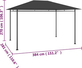 Altán 384x281x270 cm antracitový 180 g/m² 313923