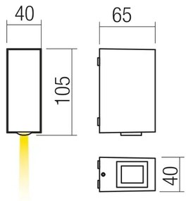 Redo 90416 - LED Venkovní nástěnné svítidlo ACE LED/3,36W/230V 4000K IP54 šedá