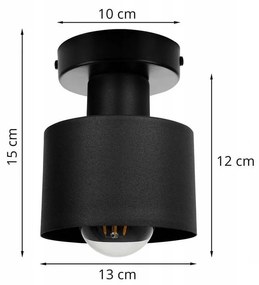 Stropní svítidlo Panta, 1x černé kovové stínítko