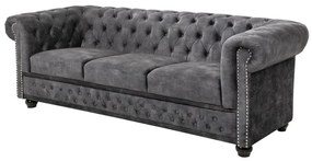 Designová trojsedačka Chesterfield 205 cm tmavě šedá