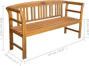 vidaXL Zahradní lavice s poduškou 157 cm masivní akáciové dřevo [3064288] Barva: vínová červená