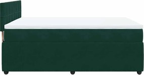 Box spring postel s matrací tmavě zelená 140x190 cm samet 3290037
