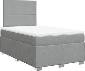 Box spring postel s matrací světle šedá 120x190 cm textil 3290420