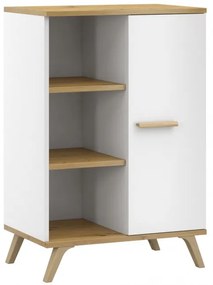 FALCO Knihovna malá s dvířky Robie 2 bílá/artisan