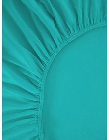B.E.S. - Petrovice, s.r.o. Prostěradlo Jersey bavlna IDEAL - Zelený tyrkys 160 x 200