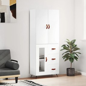 Skříň highboard lesklá bílá 69,5 x 34 x 180 cm kompozitní dřevo