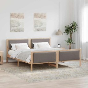 Rám postele s čelo Taupe 200 x 200 cm textil 3394246