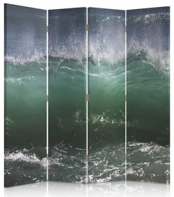 Ozdobný paraván Mořské vlny - 145x170 cm, čtyřdílný, klasický paraván