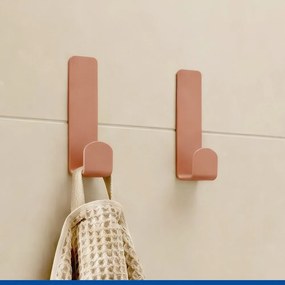 Hnědé háčky v sadě 2 ks bez vrtání nerezové Lizan – Wenko