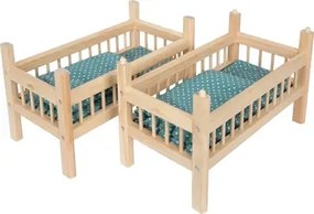 small foot Dřevěná patrová postel pro panenky přírodní