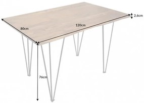 Přírodní akáciový jídelní stůl Mammut 120 cm