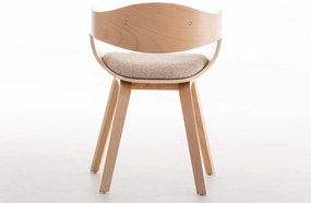 Jídelní židle Egdware - dřevo a látkový potah | přírodní a krémová
