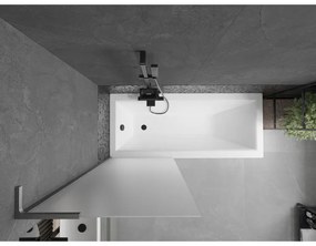 Mexen Next L, 1-křídlová vanová zástěna 70 x 150 cm, 6mm sklo námraza, grafitový profil, 895-070-000-03-30-66