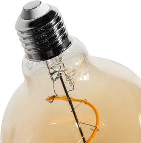 Sada 5 stmívatelných LED žárovek E27 spirálové vlákno G95 zlatá 4W 270 lm 2100K