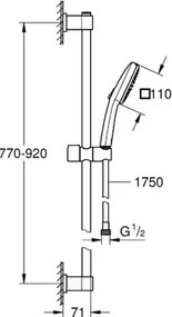 Grohe Vitalio Comfort - Set sprchové hlavice tyče a hadice | 2 proudy