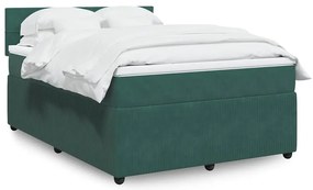 Box spring postel s matrací tmavě zelená 160x200 cm samet 3290085